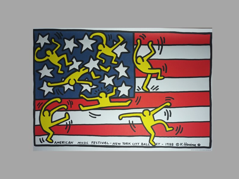 Keith Haring - American Flag - Etsy