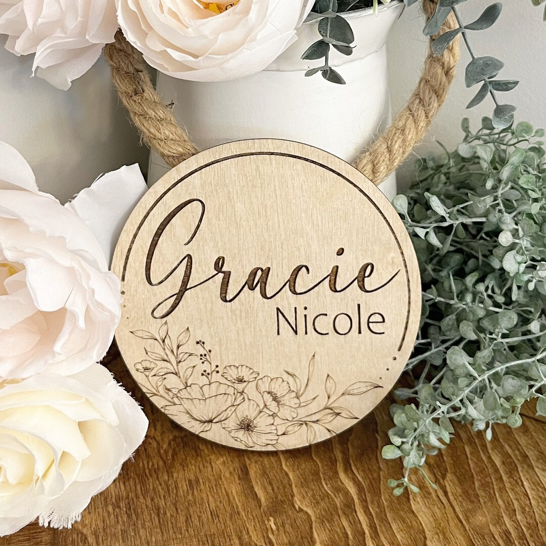 Birth Announcement Round - Etsy
