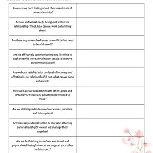Couple Check-in Worksheet - Etsy