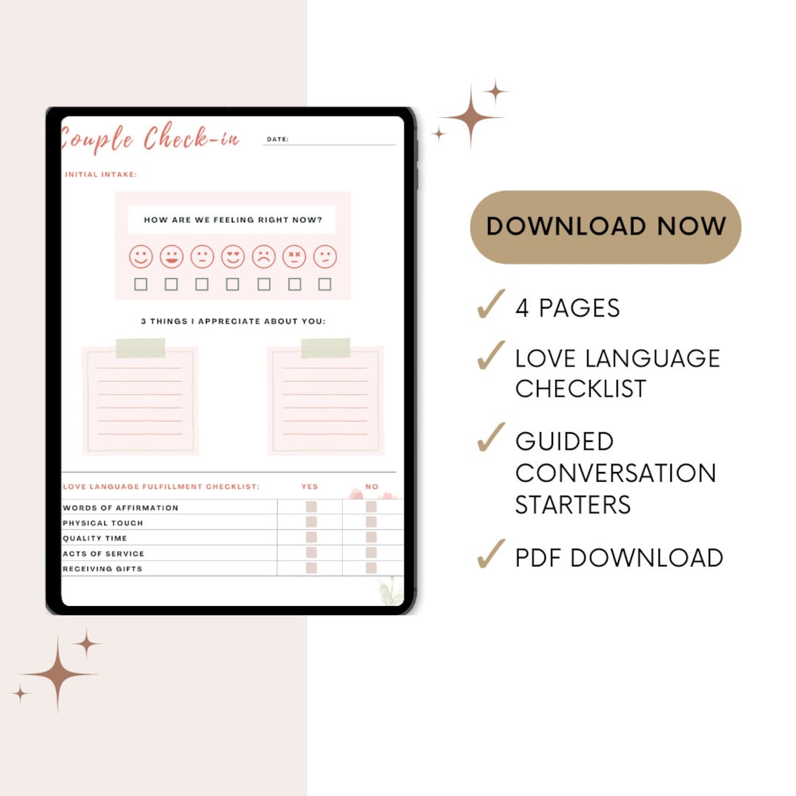 Couple Check-in Worksheet - Etsy
