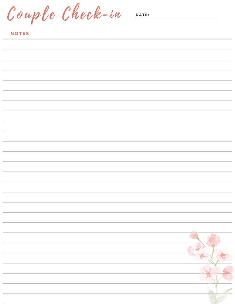 Couple Check-in Worksheet - Etsy
