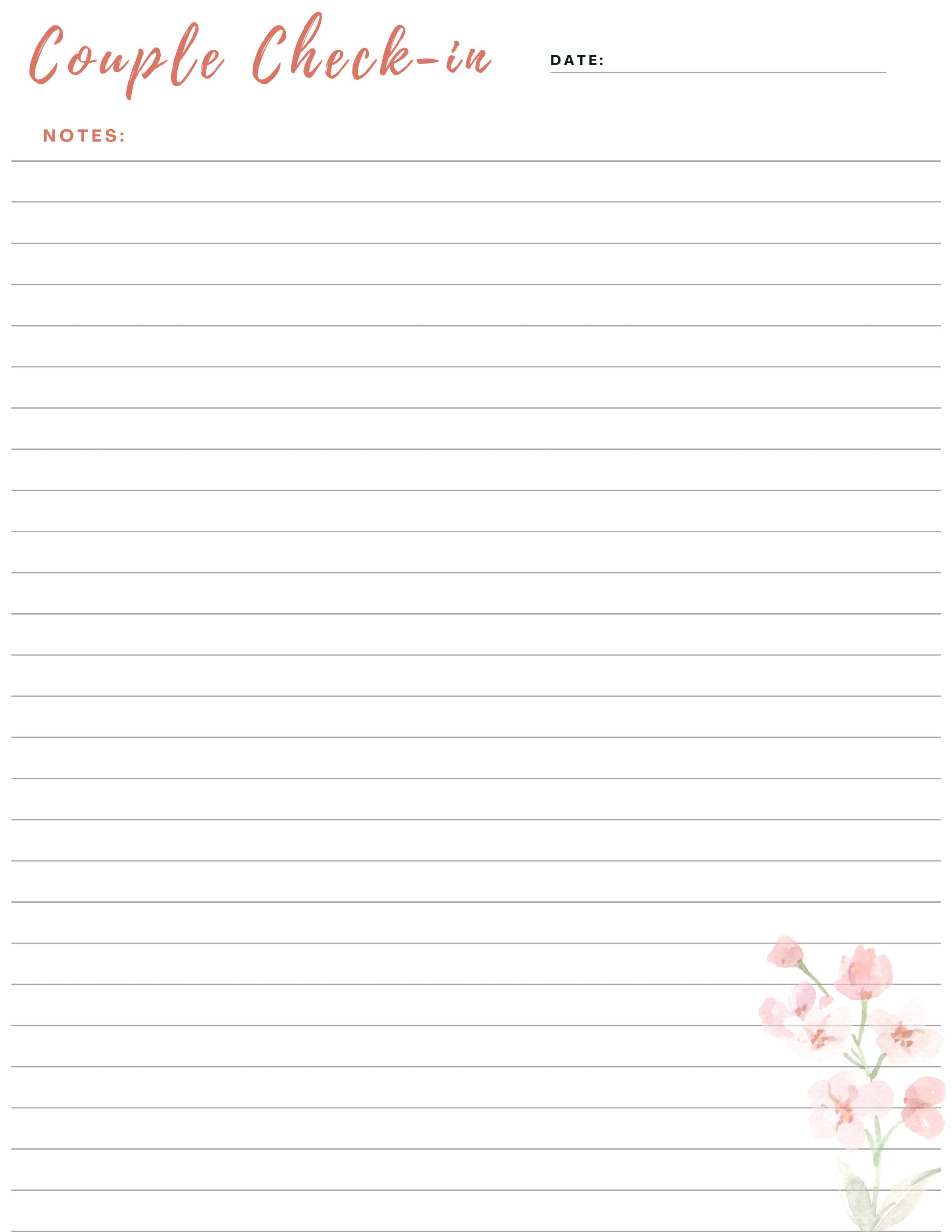 Couple Check-in Worksheet - Etsy