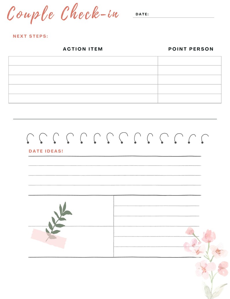 Couple Check-in Worksheet - Etsy