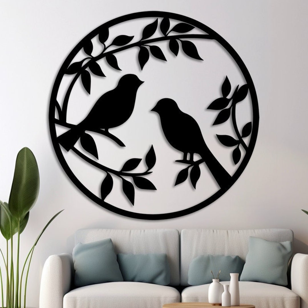 Couple Birds Wall Art Laser Cut File Wall Hanging Decor - Etsy