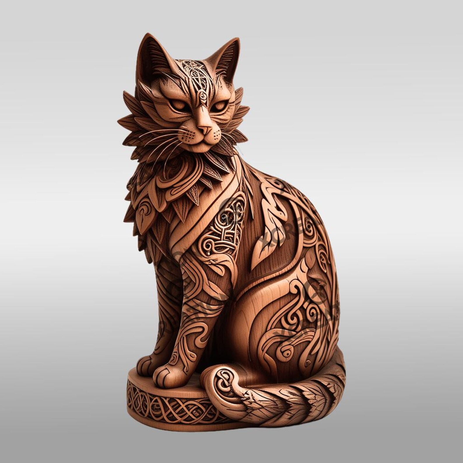 3D Illusion Cat Laser Engraving File, Animal Engraving Template, Unique ...