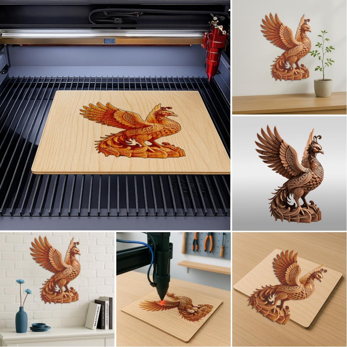 3d Animal Laser Engraving File Bundle, Illusion Art Templates for Home ...