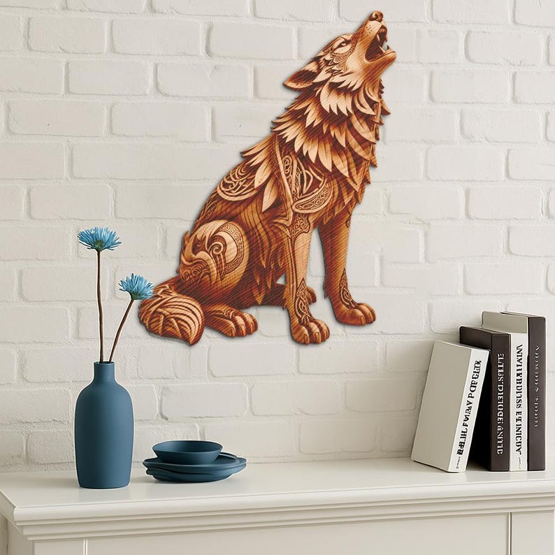 3D Laser Engraving File Howling Wolf, Animal Art Design, Wildlife ...