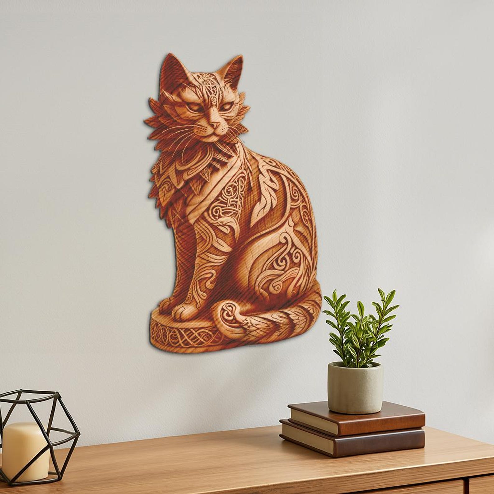 3D Illusion Cat Laser Engraving File, Animal Engraving Template, Unique ...