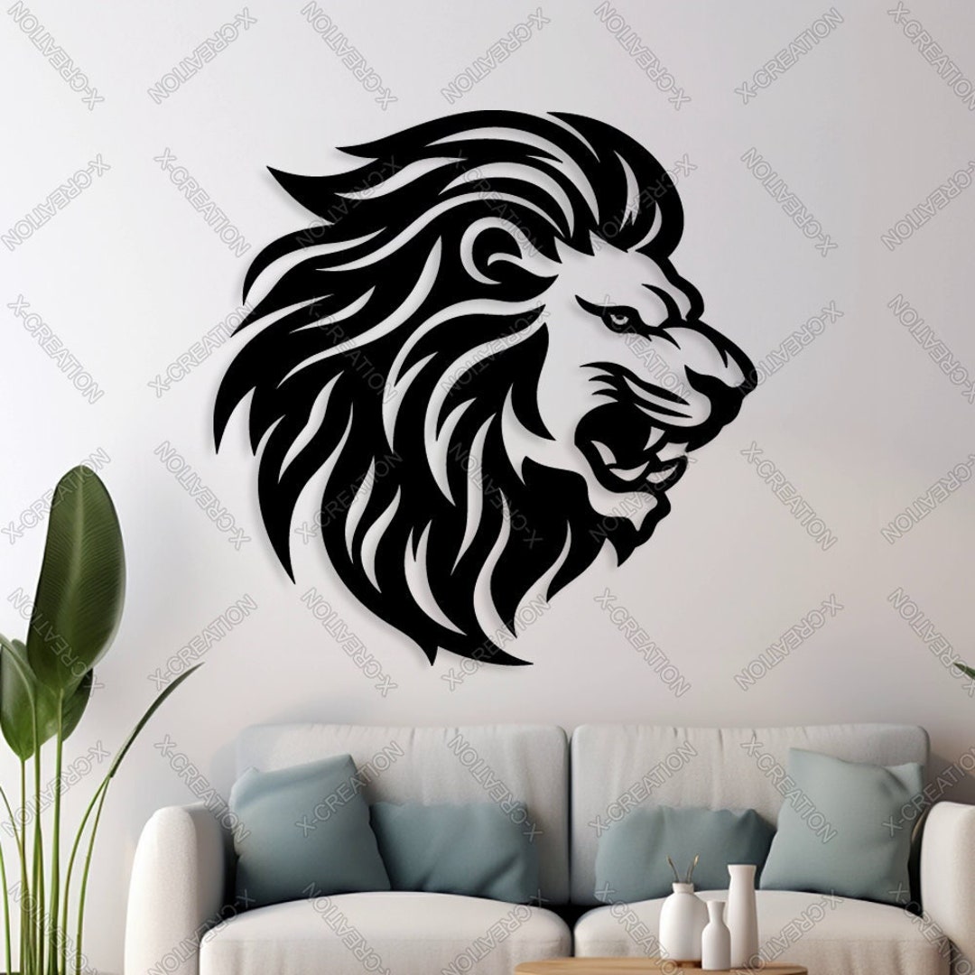 Lion Head Wall Art Laser Cut File Wood Metal Wall Hanging - Etsy