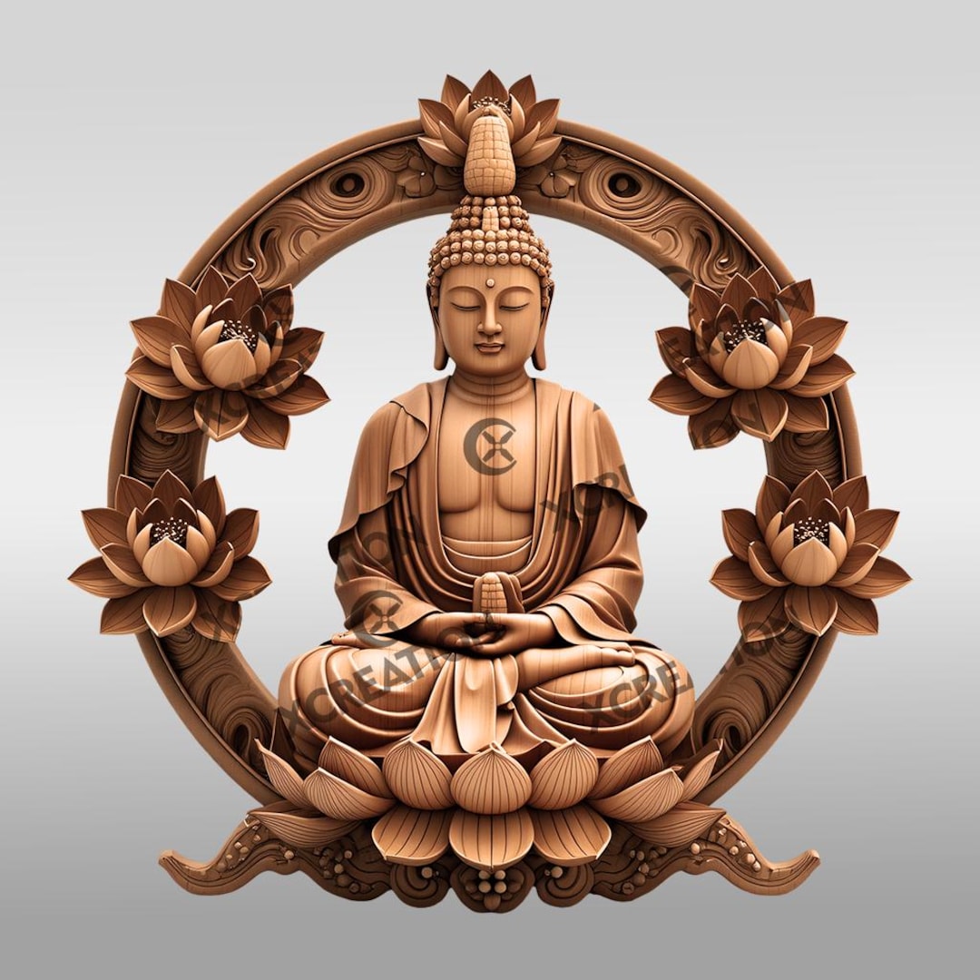Buddha 3D Illusion Laser Engraving File, Compassionate Buddhist Art ...