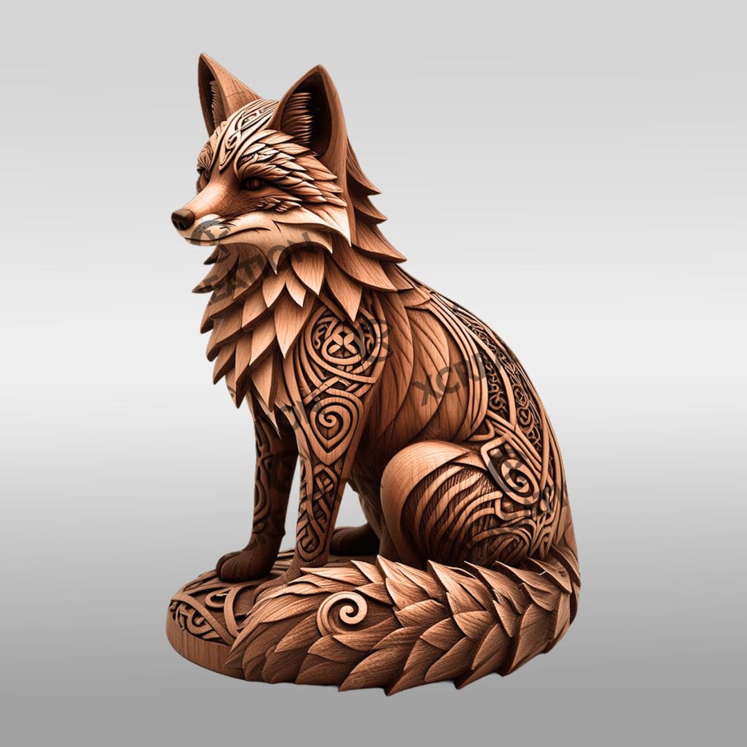 Fox 3D Illusion Laser Engraving File, Wildlife Animal Digital Design ...