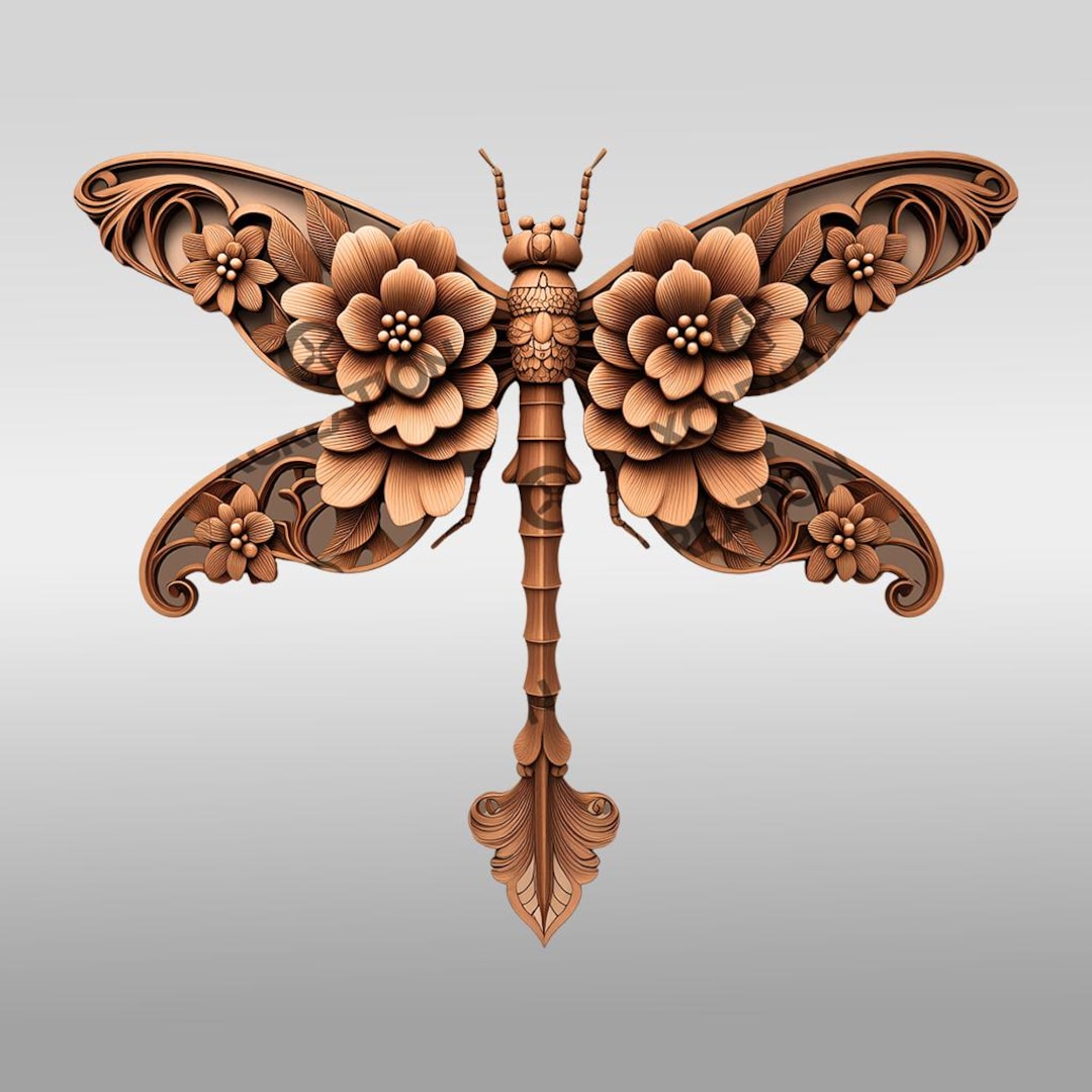 3D Illusion Dragonfly Laser Engraving File, Intricate Nature Art Design ...