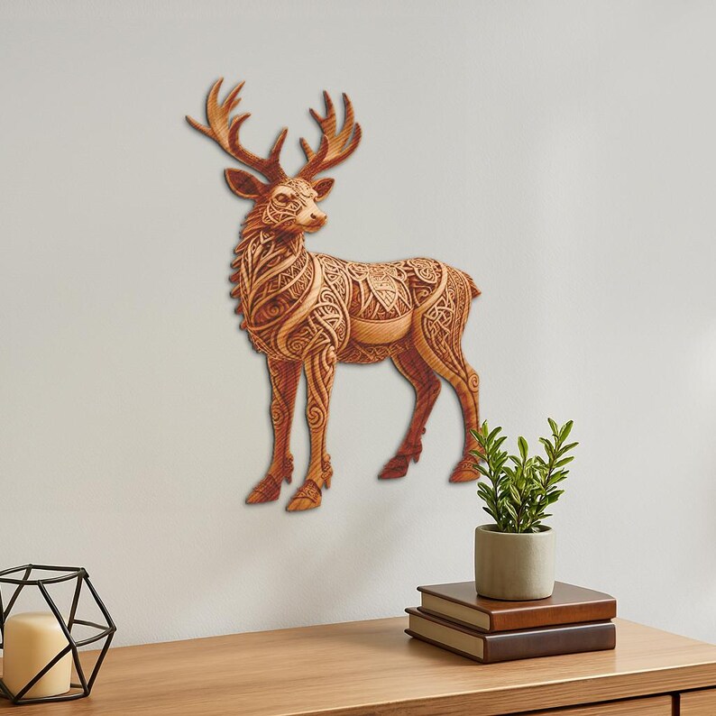 3D Illusion Deer Laser Engraving File, Unique Animal Art for Crafters ...
