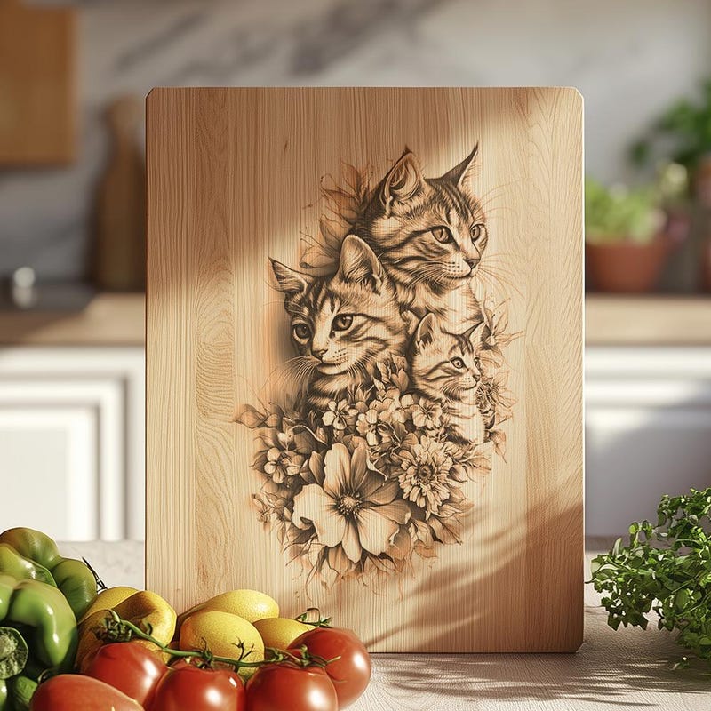 Cat Cutting Board - Etsy