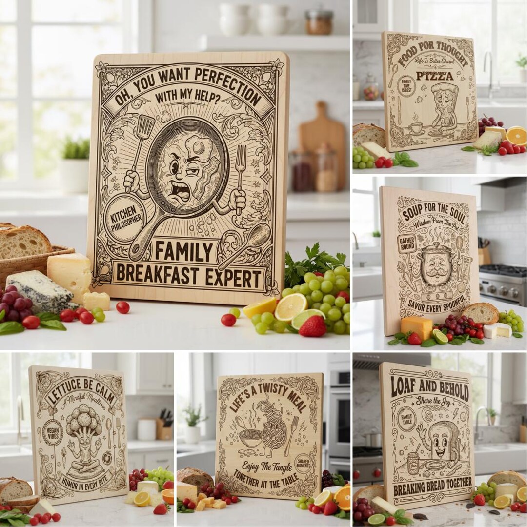 Whimsical Vegetable SVG Cutting Board File Bundle, Charcuterie Board ...
