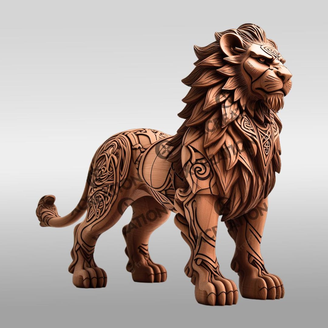Lion 3D Illusion Laser Engraving File, Wildlife Art Design for Laser ...