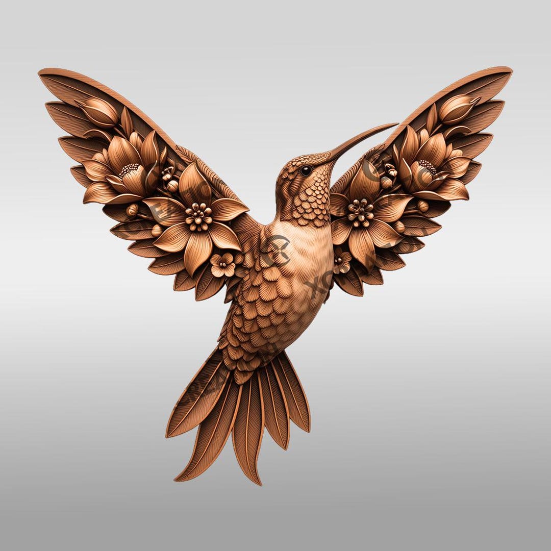 Hummingbird 3D Illusion Design, Laser Engraving Digital File, Unique ...