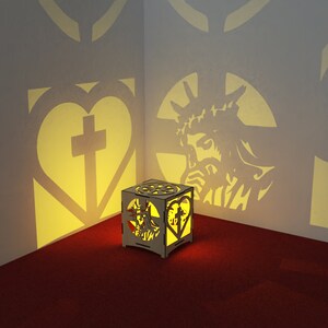 Candle Holder Jesus Laser Cut File Christian Tea Light Lantern Lamp ...