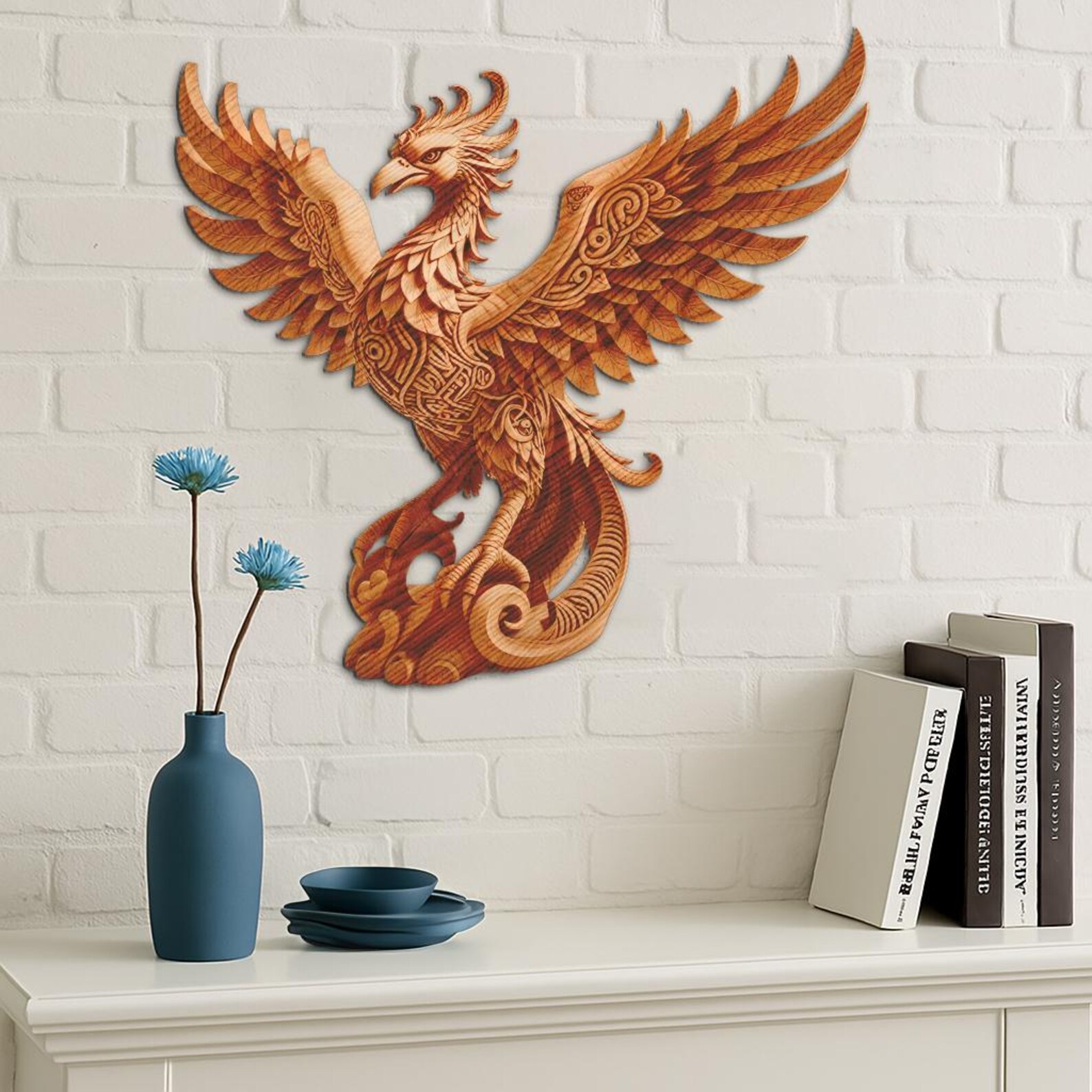 3D Phoenix Laser Engraving File, Majestic Animal Illusion Artwork for ...