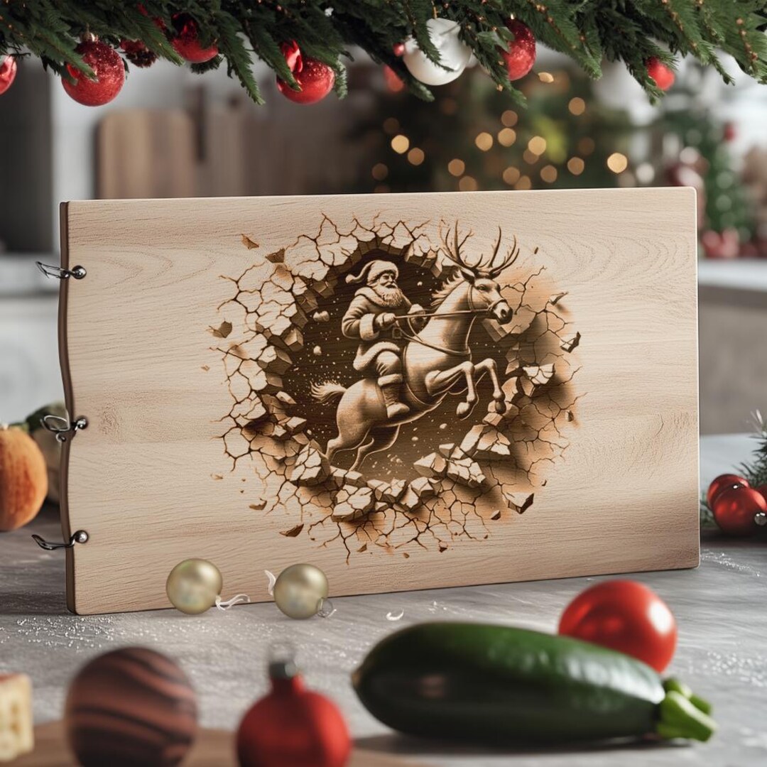 Santa Wall Breakout Christmas Laser File, Charcuterie Board Engraving ...