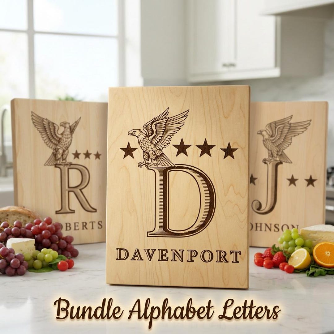 Monogram SVG Heraldic Alphabet 52 Engraving Designs for Family Name ...