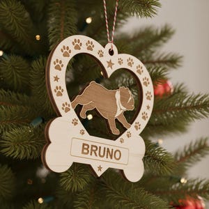 Christmas Laser File Bulldog SVG, Playful Dog Holiday Ornament ...