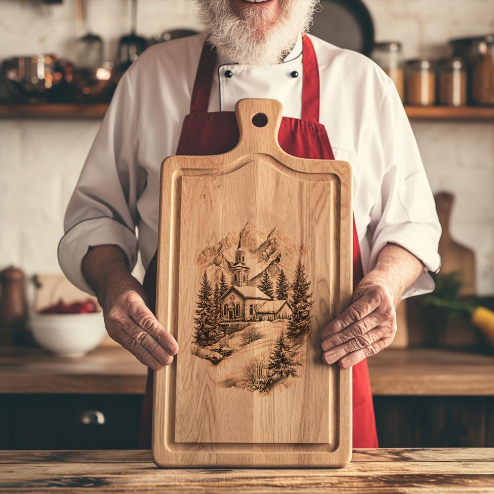 Christmas Charcuterie Board Laser Engraving File, Peaceful Winter ...