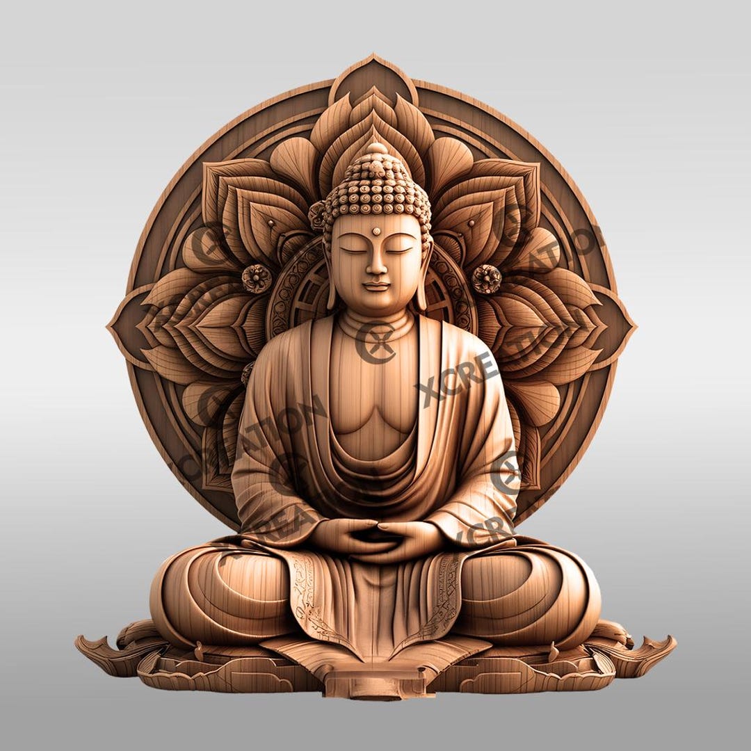 Buddha 3D Illusion Laser Engraving File Serene Spiritual Wall Art for ...