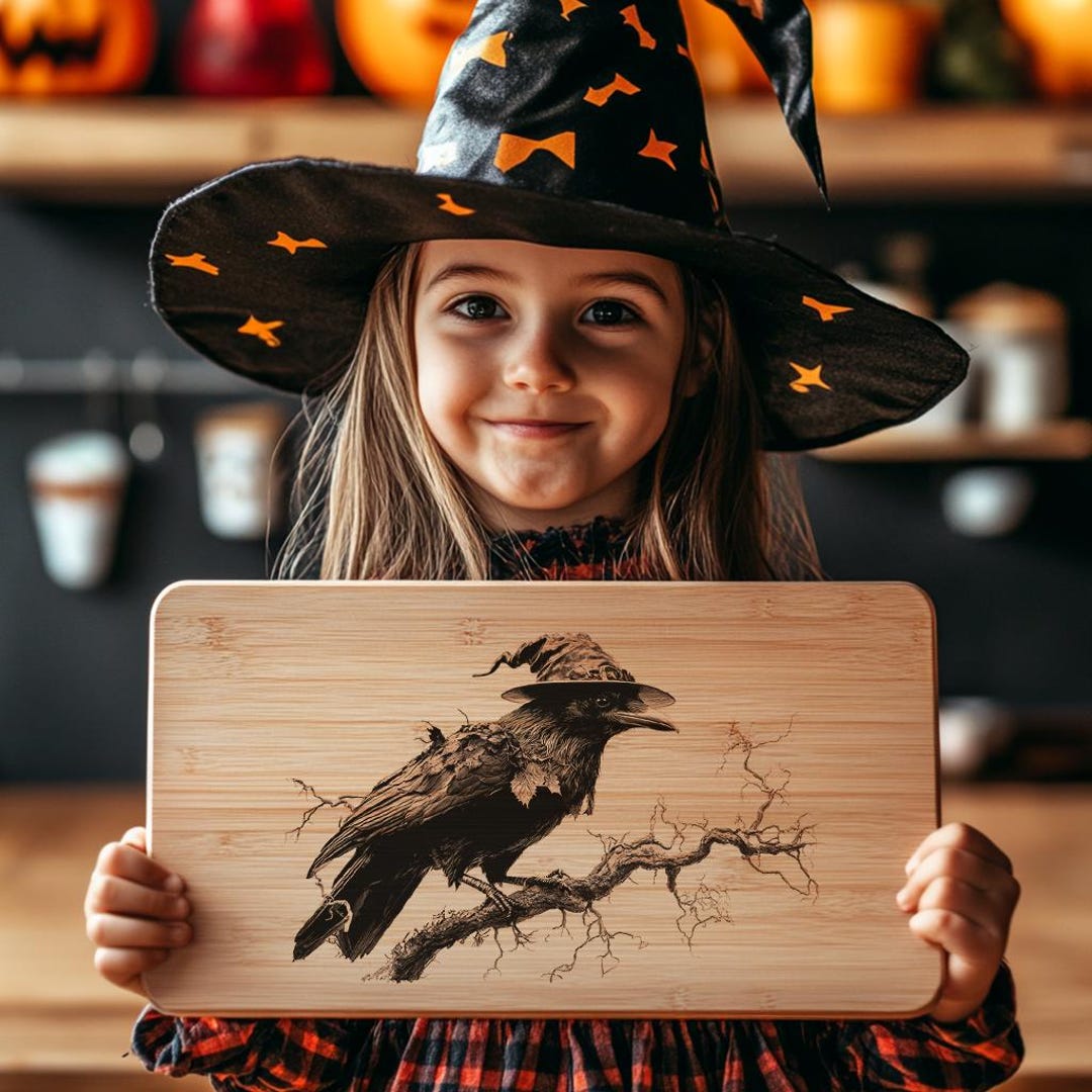 Raven Witcher Halloween Engraving File for Charcuterie Board, Spooky ...
