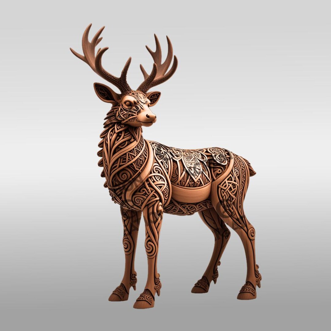 3D Illusion Deer Laser Engraving File, Unique Animal Art for Crafters ...