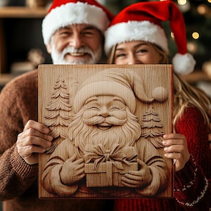Christmas Laser Engraving File, 3D Santa Illusion Design, PNG Download ...