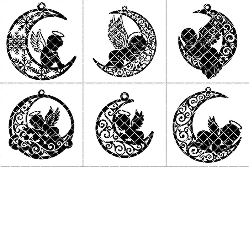 Angel Ornament SVG Bundle Laser Cut File, Baby Memorial Sleeping on ...