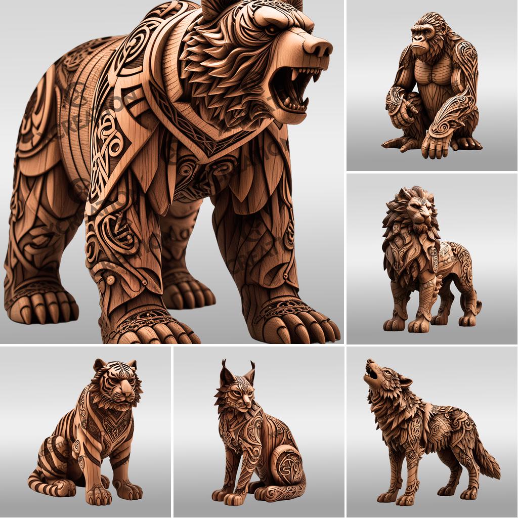 3D Illusion Laser Engraving File, Animal Wildlife Art Decor, 6 ...