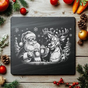 Christmas Santa Laser Engraving File Slate Cheese Board Design ...