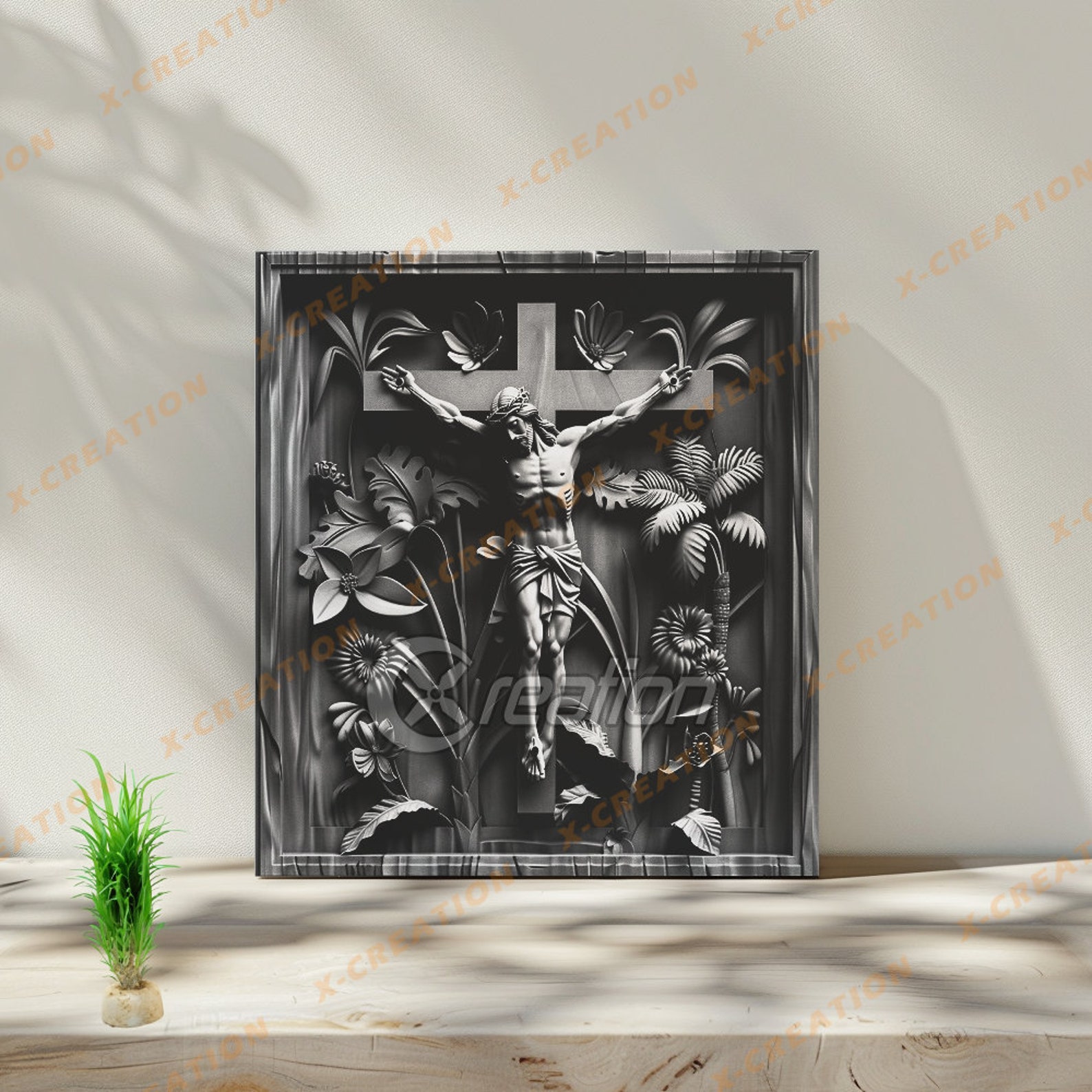 3D Illusion Jesus Laser File, Religious Engraving, HQ PNG for Glowforge ...