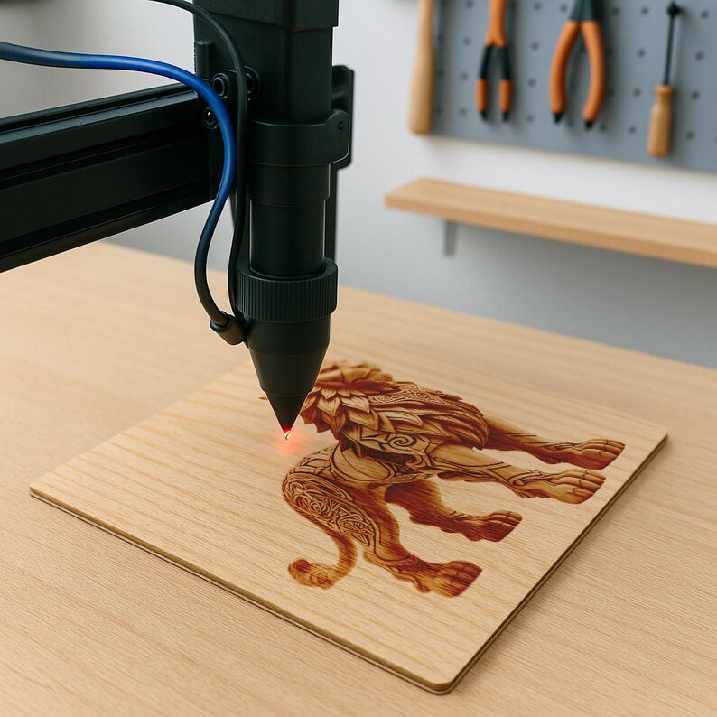 Lion Laser Engraving File 3D Illusion Wildlife Art Design a Laser Ready ...