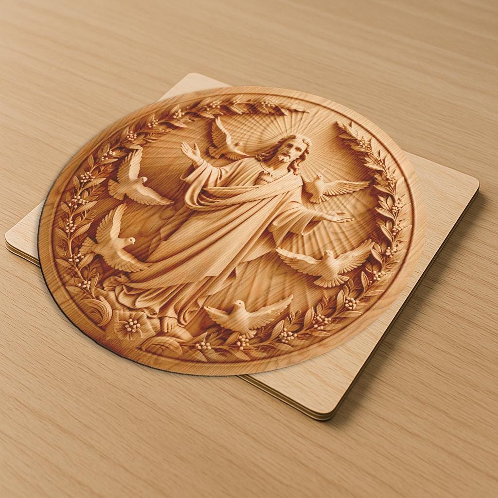 Jesus 3D Illusion Engraving Laser File, Religious Wall Art, Christian ...