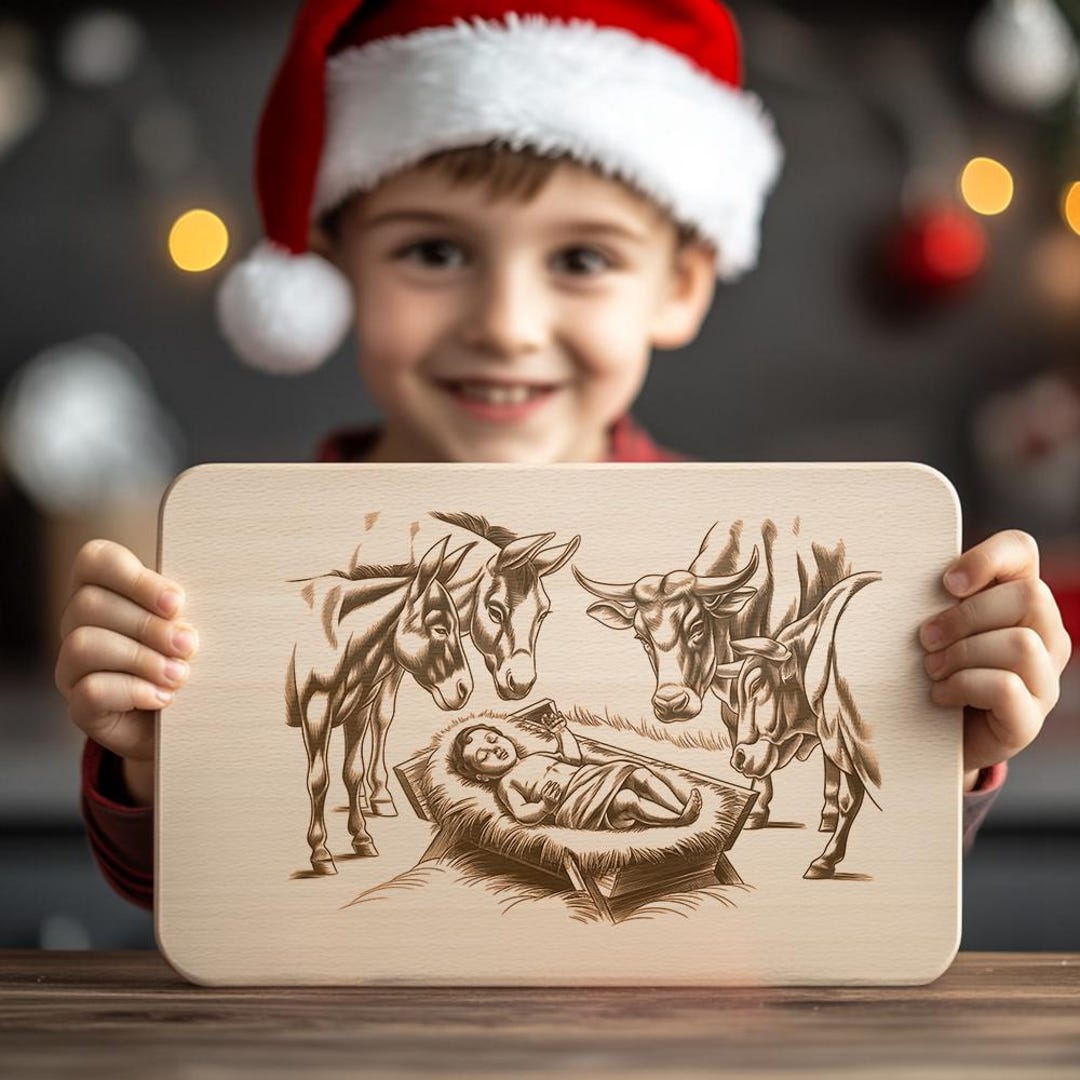 Christmas Laser Engraving File, Nativity Scene With Baby Jesus ...