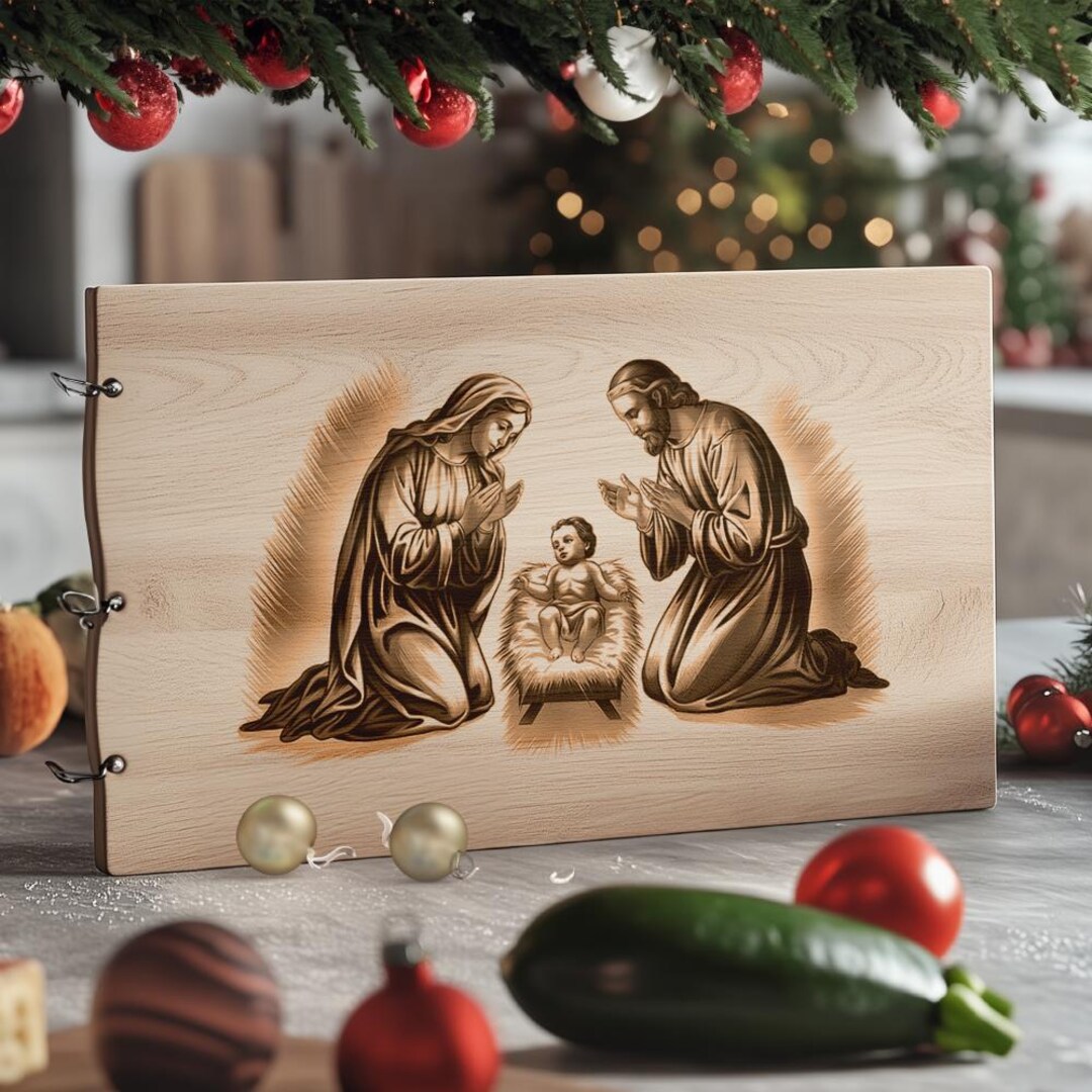 Nativity Engraving File, Christmas Charcuterie Board Laser Design for ...
