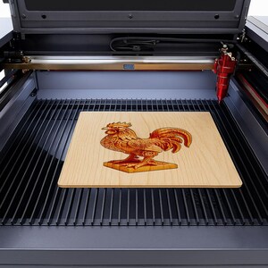 3D Illusion Rooster Laser Engraving File, Detailed Animal Design for ...