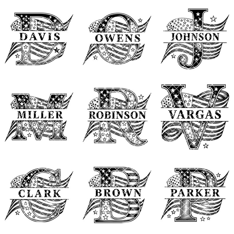 Patriotic Svg Alphabet, American Flag Monogram Letters, Laser Engraving ...