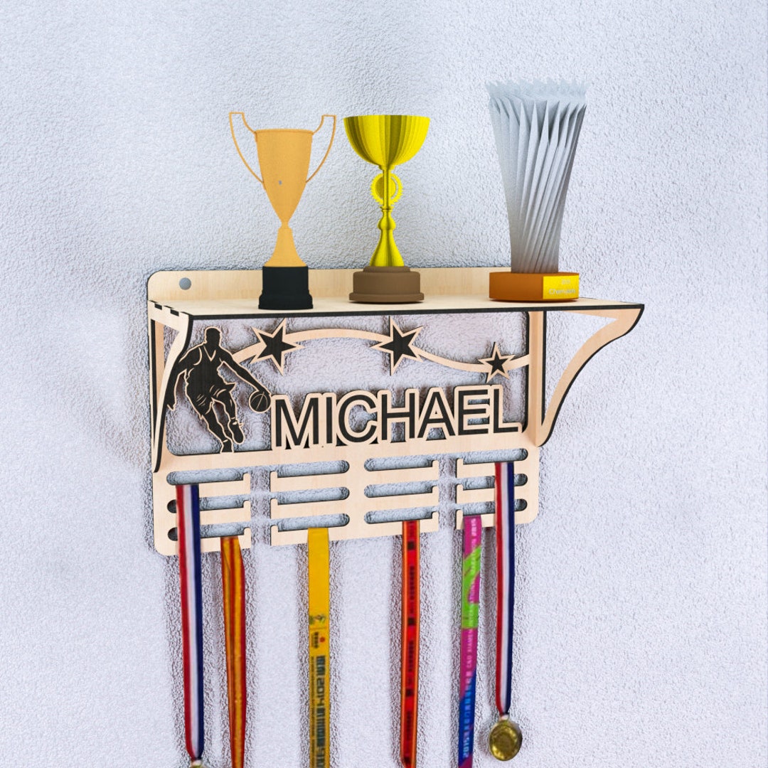 Personalized Basketball Medal and Trophy Display Laser Cut File, Unique ...