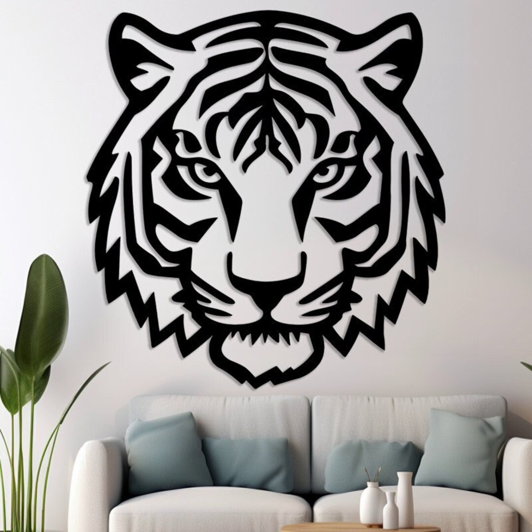 Tiger Head Wall Art Laser Cut File, Wall Hanging Decor Digital Files ...