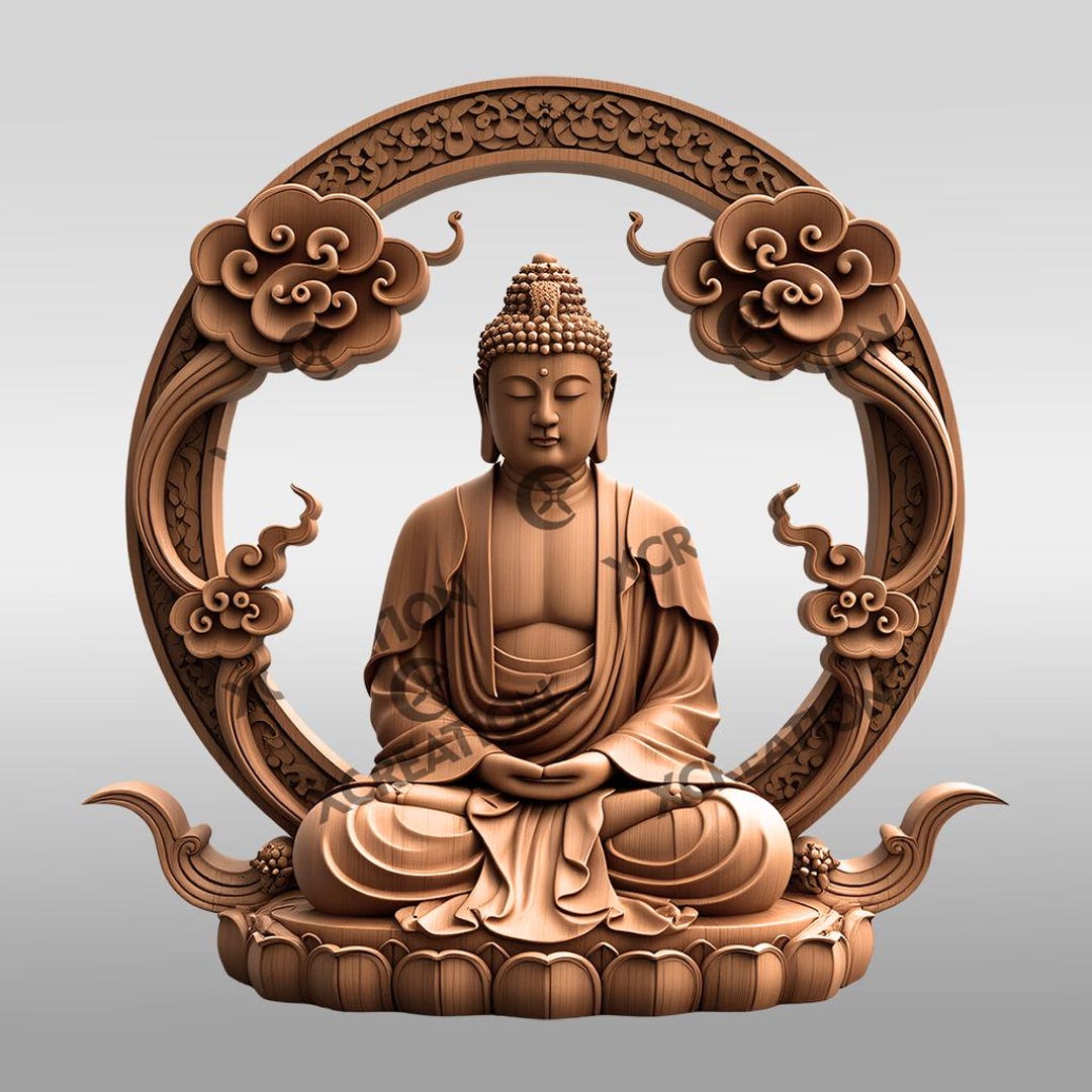 Buddha Wall Art Laser Engraving File, 3D Illusion Buddhist Art for Home ...