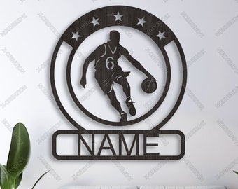 Basketball Name Sign Laser Cut File - Etsy