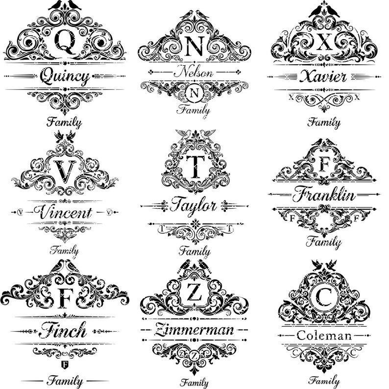 Vintage Monogram SVG Bundle, Charcuterie Cutting Board Engraving File ...