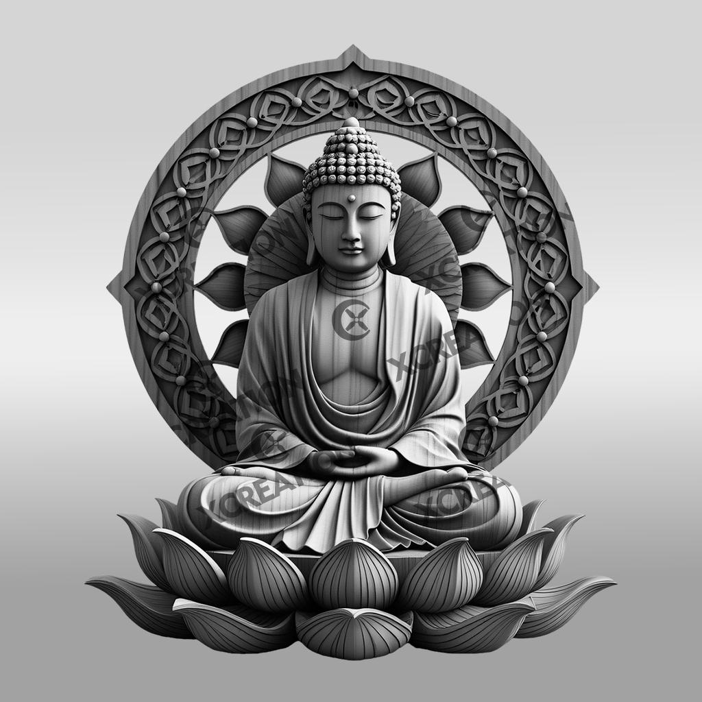 Buddha 3D Illusion Laser Engraving File, Serene Spiritual Wall Art for ...