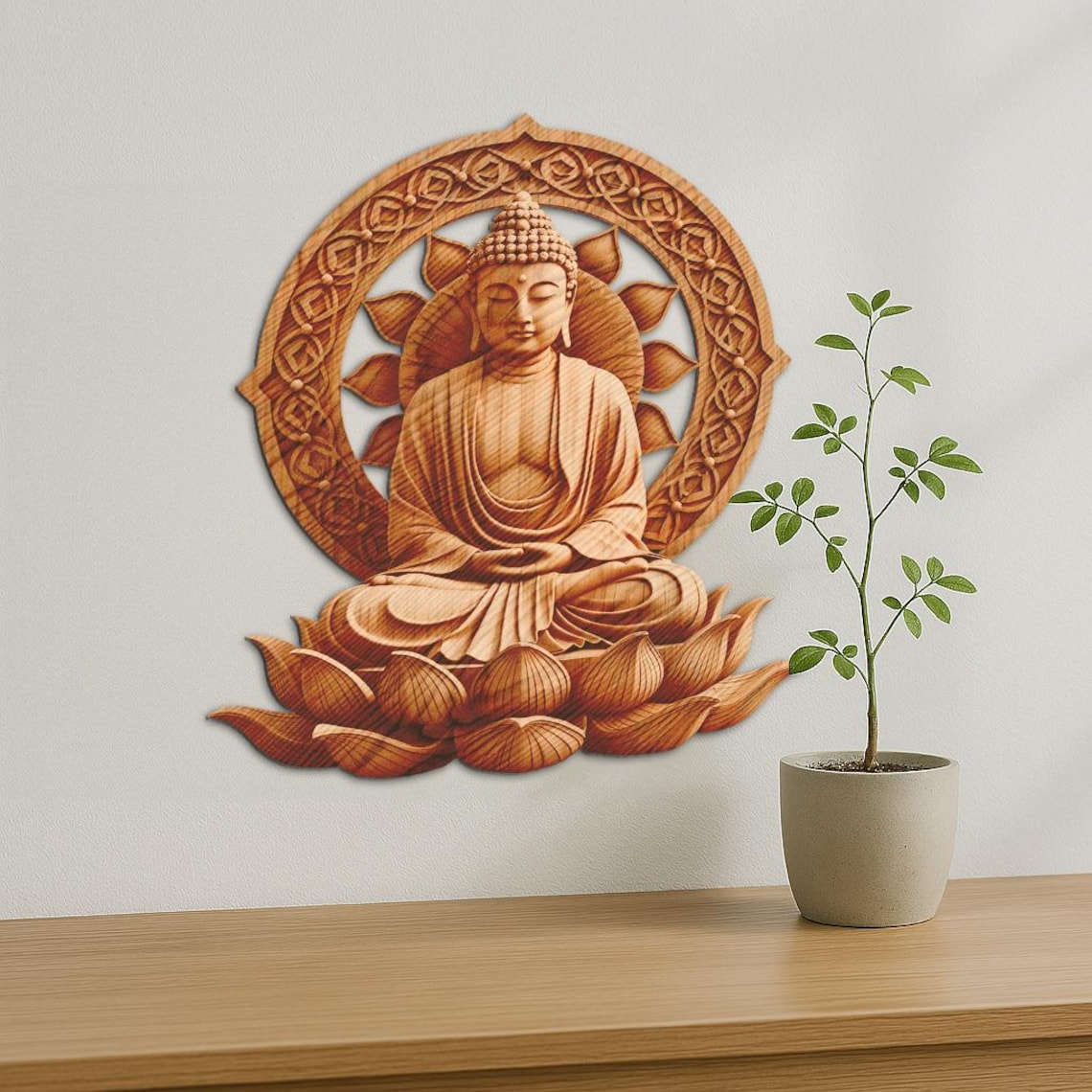 Buddha 3D Illusion Laser Engraving File, Serene Spiritual Wall Art for ...