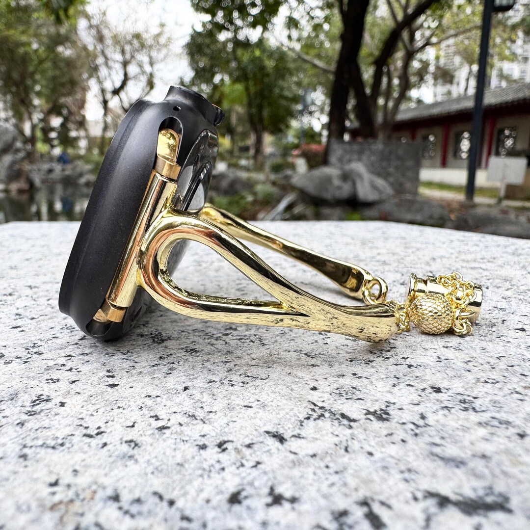 Gold Luxe Razor Link Apple Watch Band Series Stainless Steel 10/9/8/7/6 ...