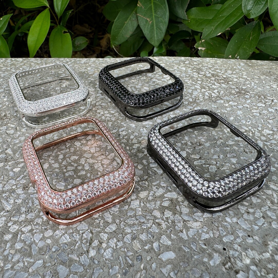 Bling Diamonds Apple Watch Case Bumper Series Stainless Steel 10/9/8/7 ...